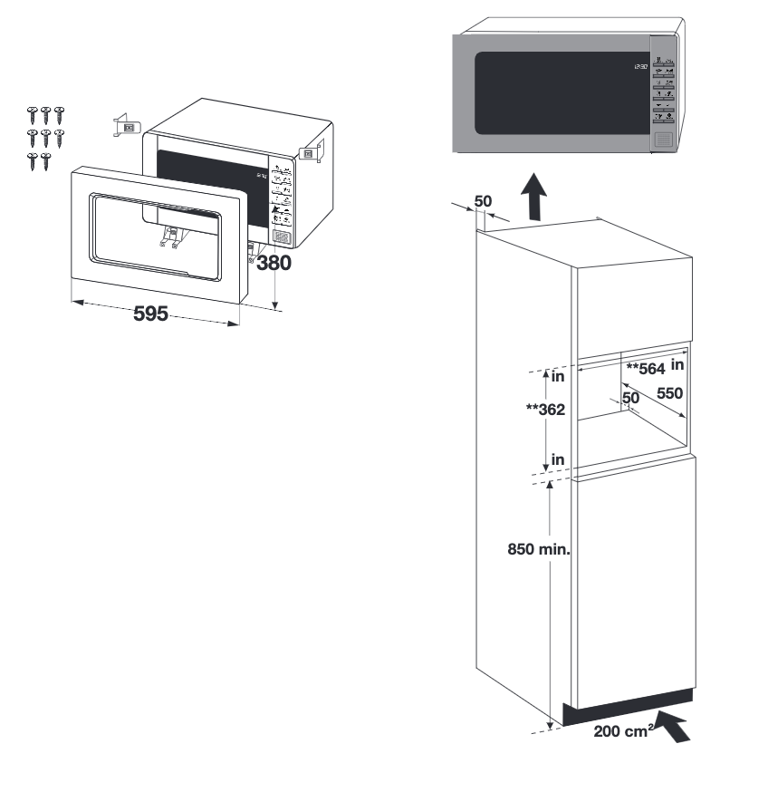 מיקרוגל אינטגראלי 23 ליטר מבית SAMSUNG סמסונג דגם MS23A7013
