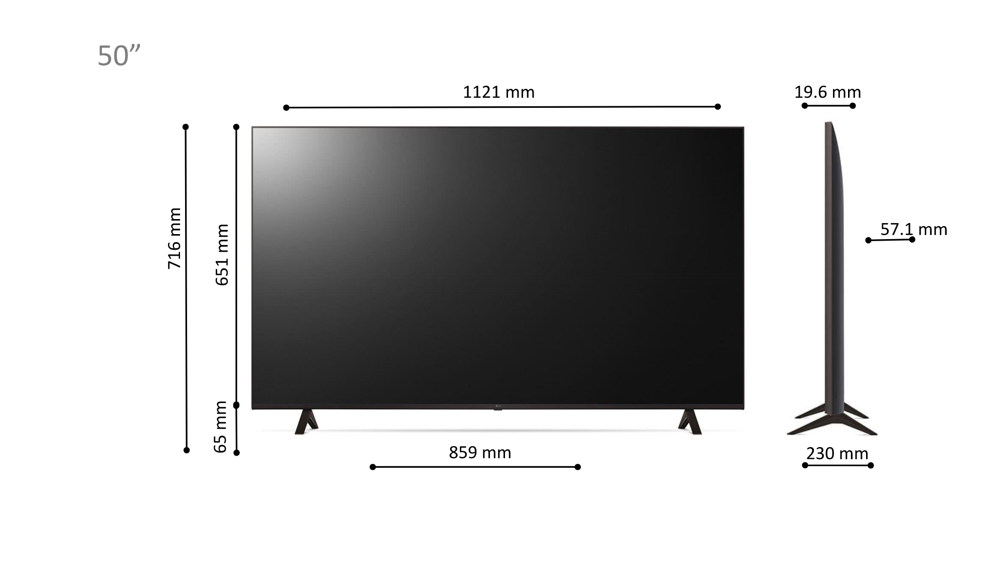 טלוויזיה חכמה 50 אינץ' ברזולוציית 4K LG UHD דגם 50UR78006LL | מסכי ...