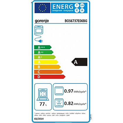 תנור אפייה בנוי 77 ליטר עם תוכנית אדים Gorenje BOS-6737-E06B גורנייה ...